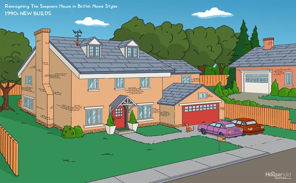 A casa dos Simpsons reimaginada em 8 estilos arquitetônicos diferentes