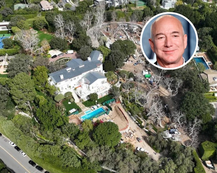 Jeff Bezos faz reformas em mega mansão em Beverly Hills avaliada em R ...