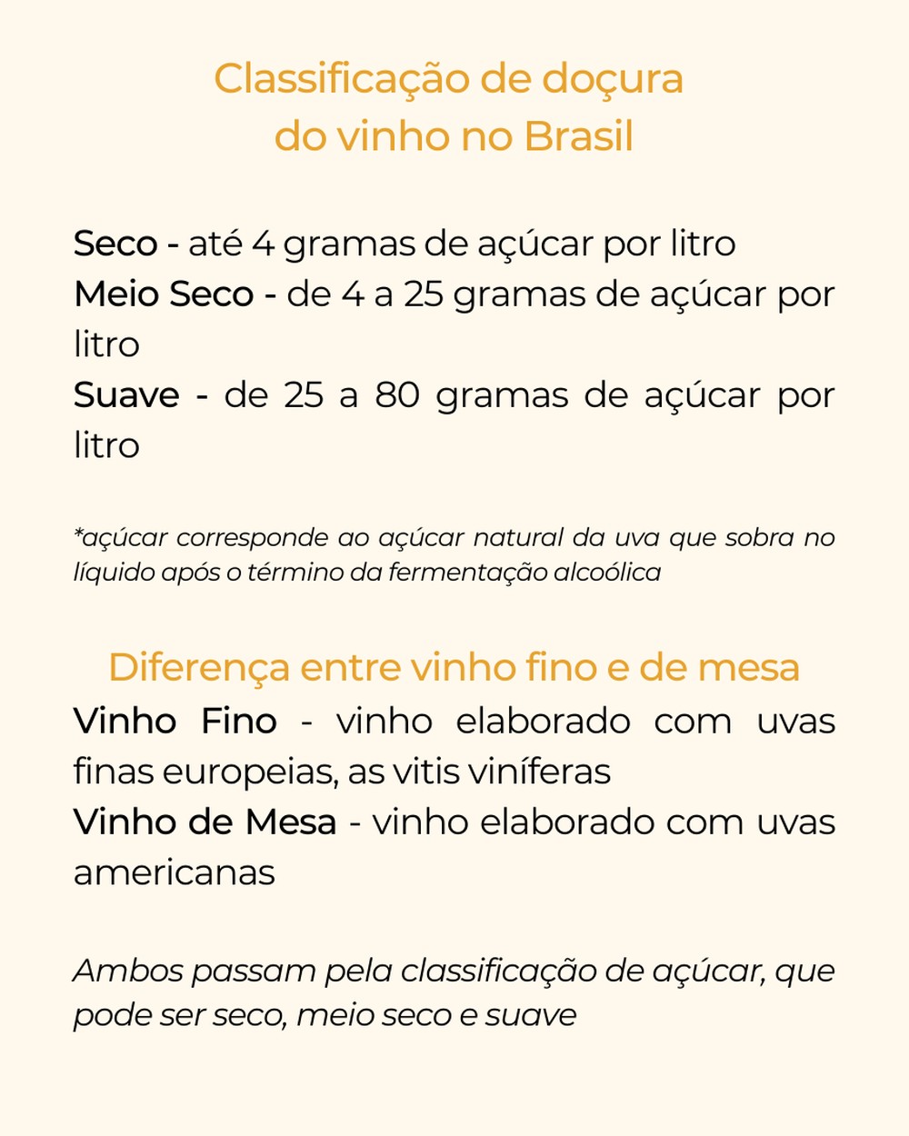 Qual a diferença entre vinho seco, meio seco e suave?