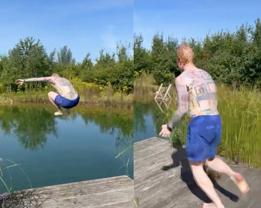 Ed Sheeran surge nadando em lago da sua propriedade impróprio para ...
