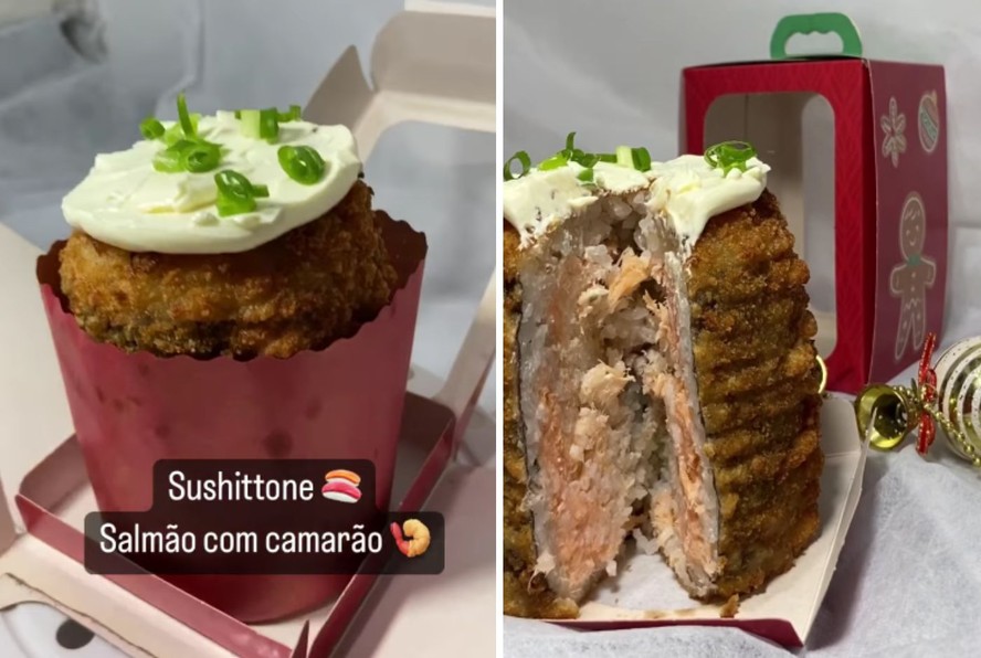 Sushittone: restaurante japonês viraliza com panetone de atum e salmão