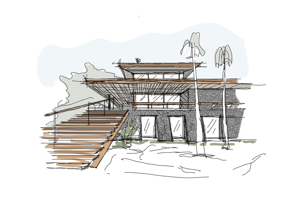 Largos beirais e ampla varanda garantem livre circulação em casa paulista