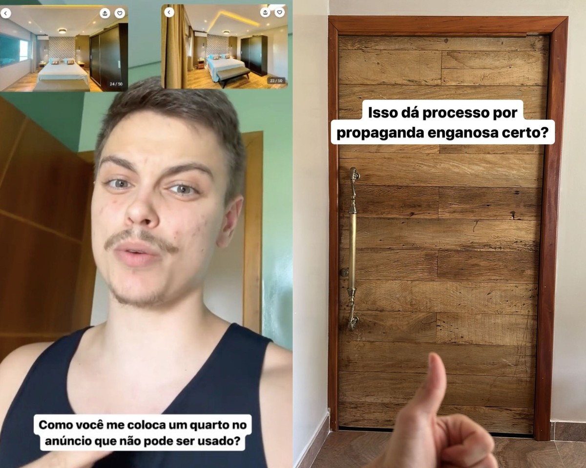 Influencer Bruno Lima aluga casa para viagem em família e descobre que quarto principal está ...