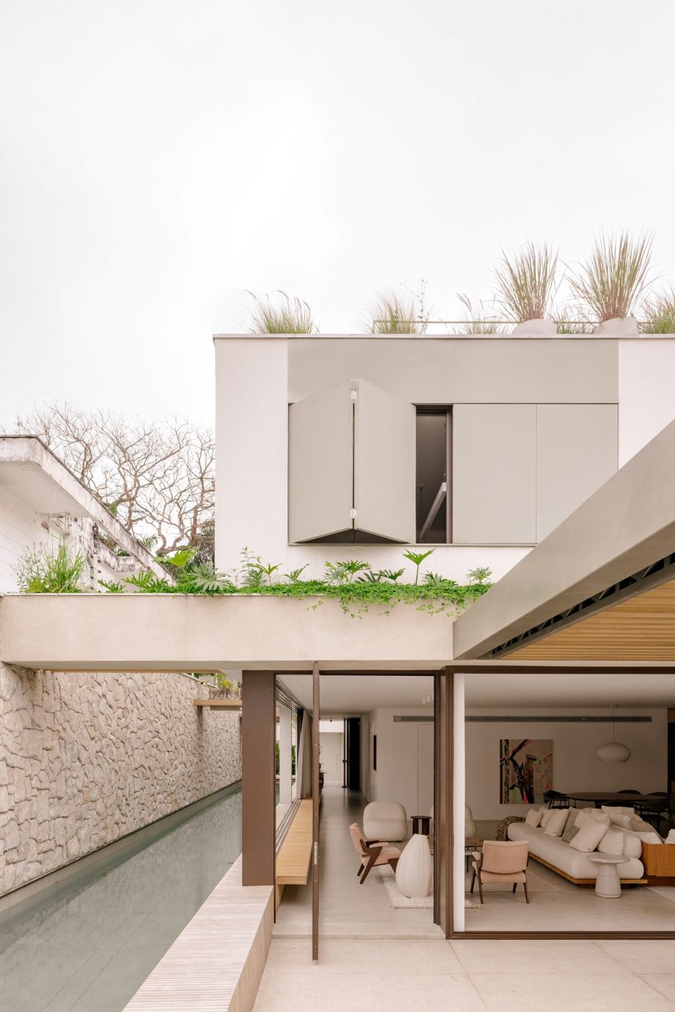 Piscina com raia conduz reforma de casa em SP repleta de plantas e luz ...