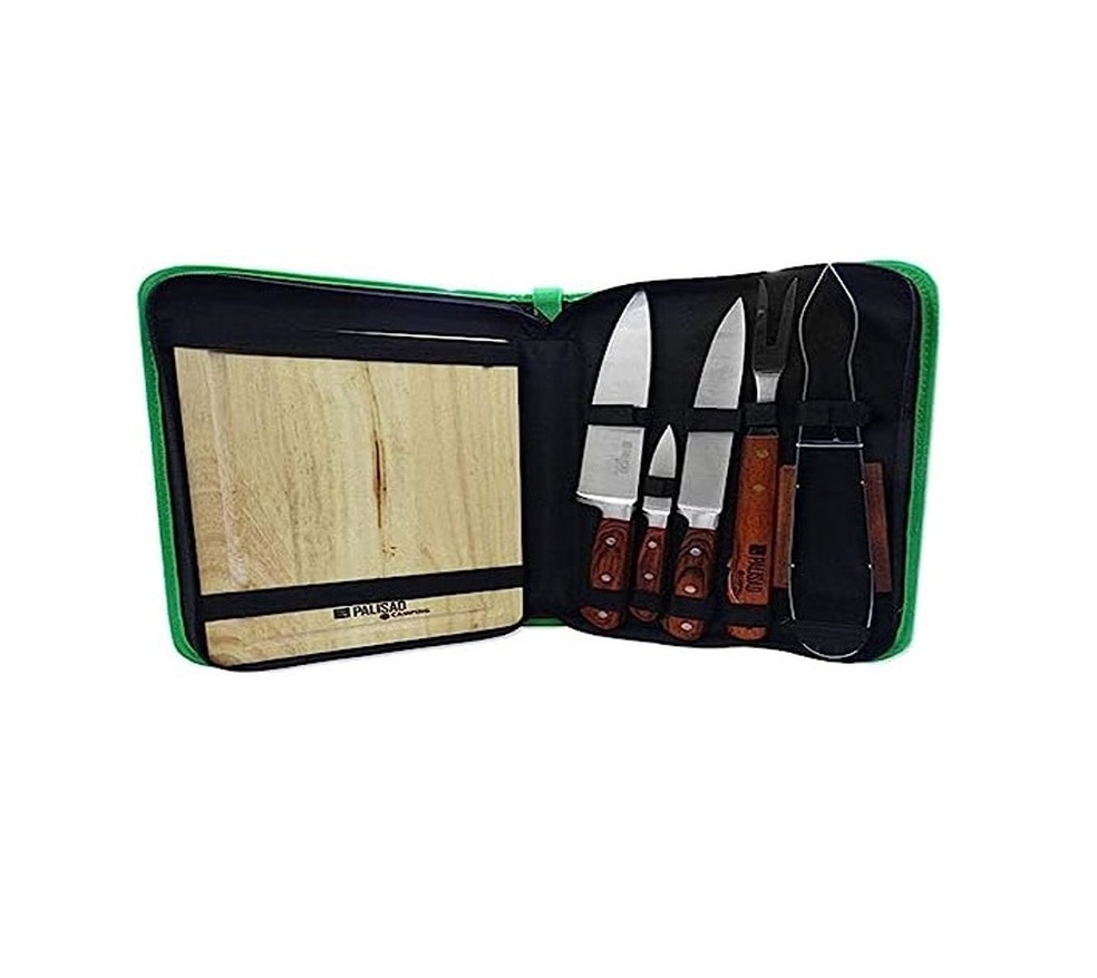 Kit churrasco: 7 conjuntos com facas e peças variadas a partir de R$ 84