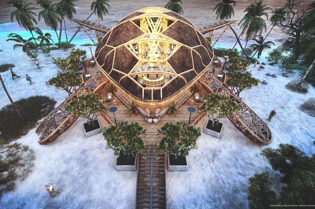 Projeto de restaurante beira-mar tem formato de tartaruga gigante | Arquitetura | Casa e Jardim