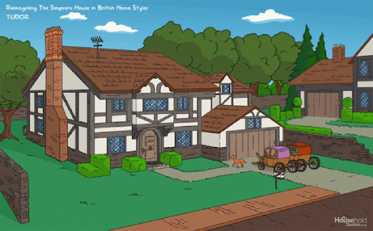 A casa dos Simpsons reimaginada em 8 estilos arquitetônicos diferentes ...