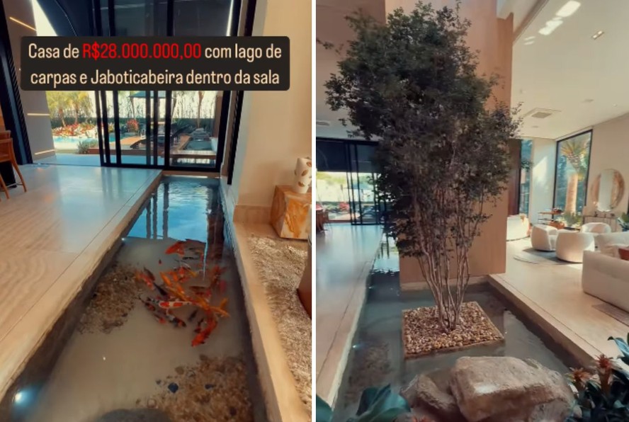 Mansão de R$ 28 milhões com lago de carpas e jabuticabeira na sala ...