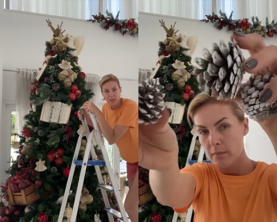 Ana Hickmann faz montagem de decoração de Natal na sua mansão e mostra ...