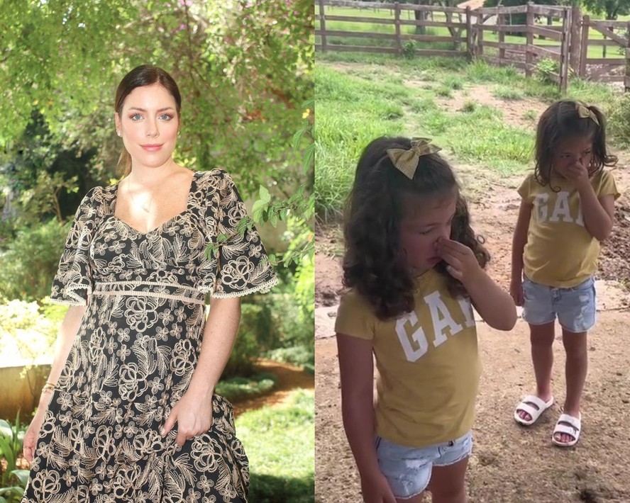 Fabiana Justus leva as filhas para a fazenda, mas elas não curtem o passeio: "Cheiro ruim ...