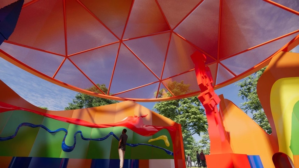 Pavilhão geodésico colorido de Lego será instalado ao lado do ...