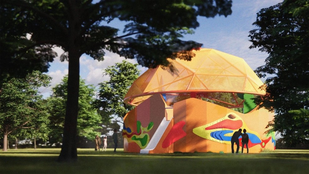 Pavilhão geodésico colorido de Lego será instalado ao lado do Serpentine