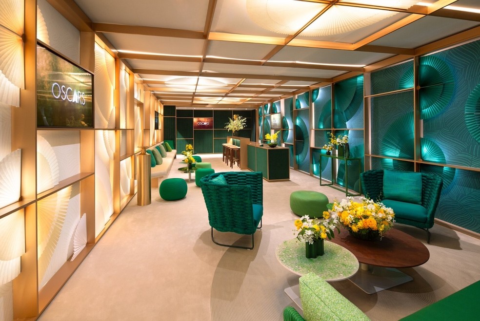 Vida vegetal e sustentabilidade marcam lounge Greenroom do Oscar 2024