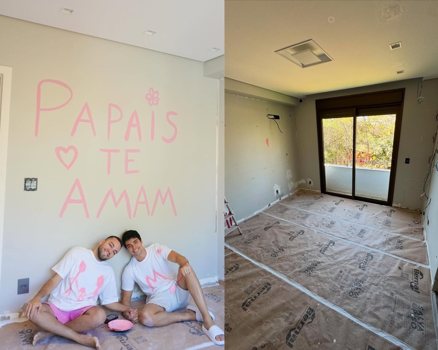 Lucas Rangel e Lucas Bley mostram reforma do quarto da filha Mia