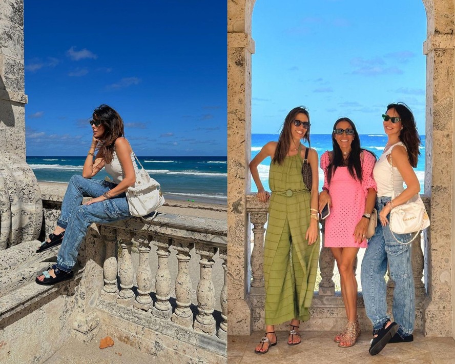 Suzana Gullo curte viagem pelas praias da Flórida com amigas