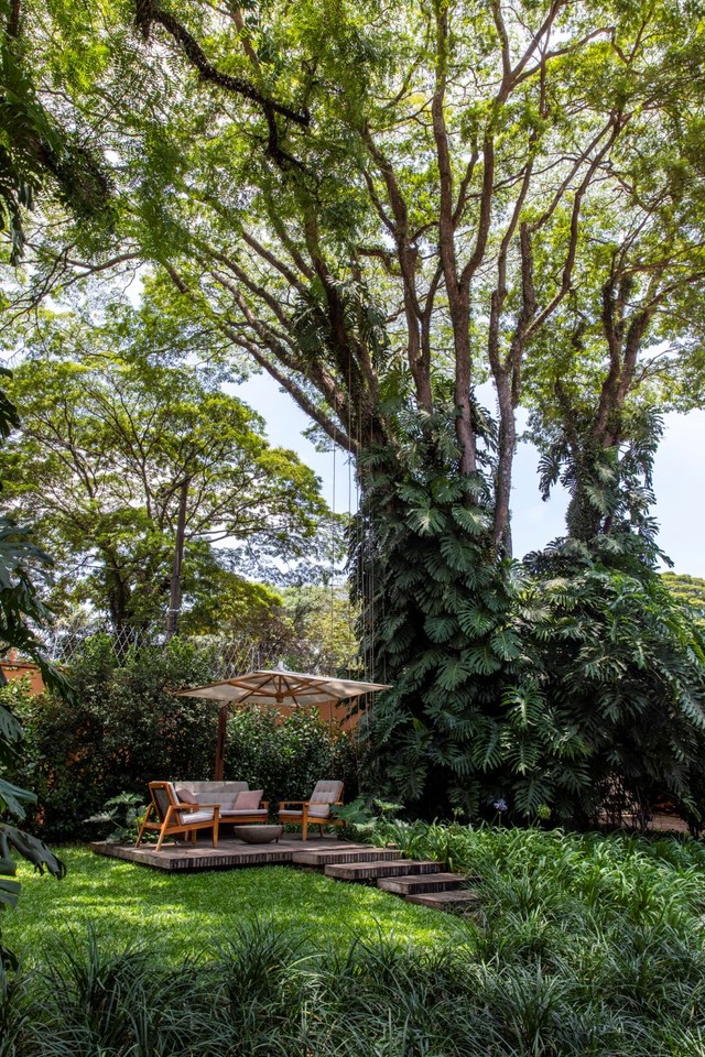 Nova vegetação e deque de madeira deixam jardim urbano mais relaxante