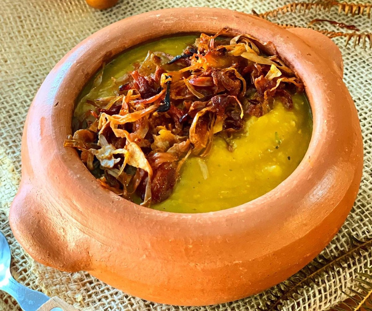 Receita vegana de jabá com jerimum une jaca desfiada e creme de abóbora ...