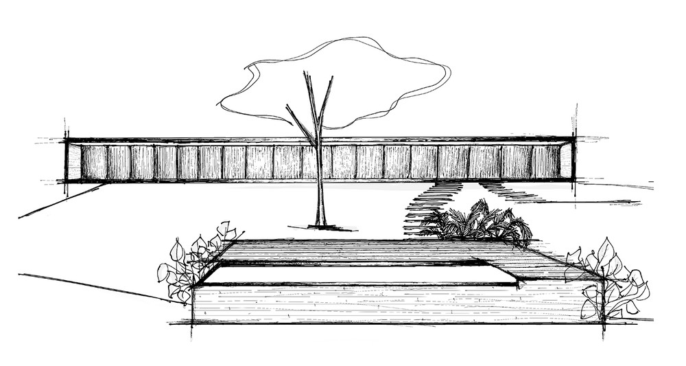 Brises suavizam a brutalidade do concreto e de pedras em casa mineira