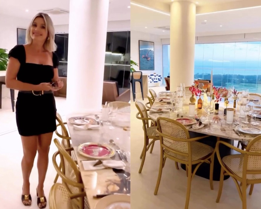 Flávia Alessandra decora sua mesa de jantar para receber convidados em ...